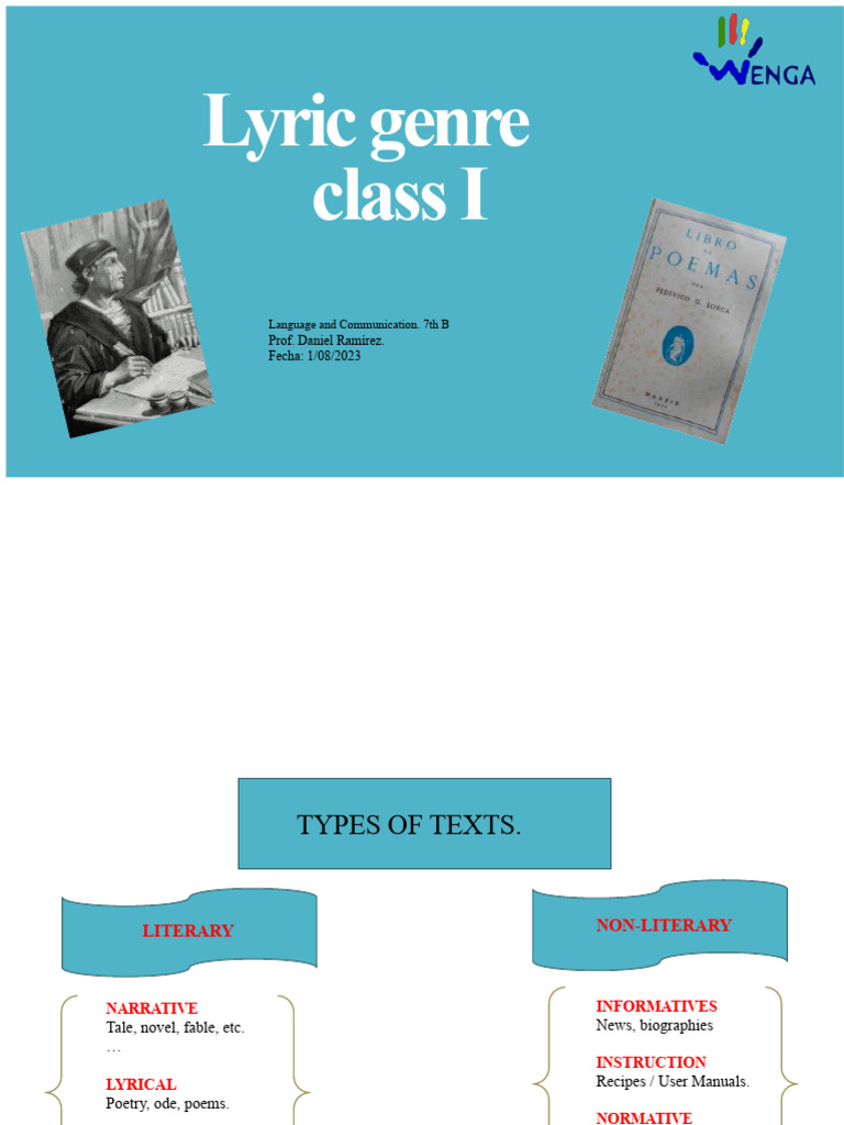 Lyric Genre ppt 7th Grade | PDF | Poetry | Rhyme