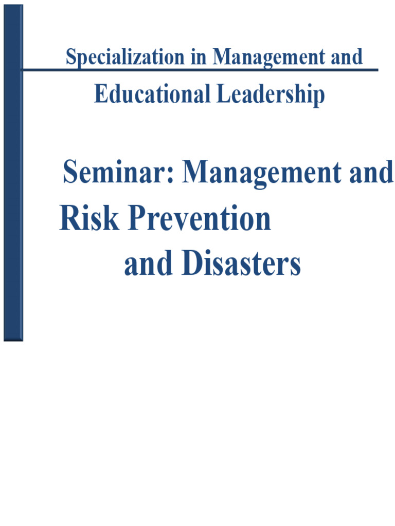 Risk Management in Disasters Seminar | PDF | Natural Disasters | Risk