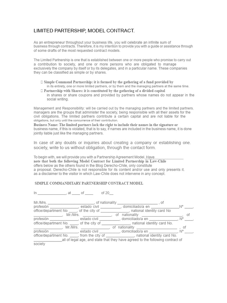 Limited Partnership | PDF | Limited Partnership | Partnership