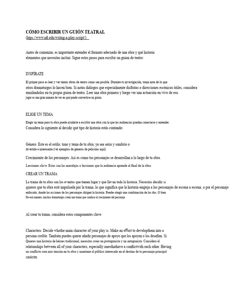 Cómo Escribir Un Guion de Teatro | PDF | Teatro | Superhombre