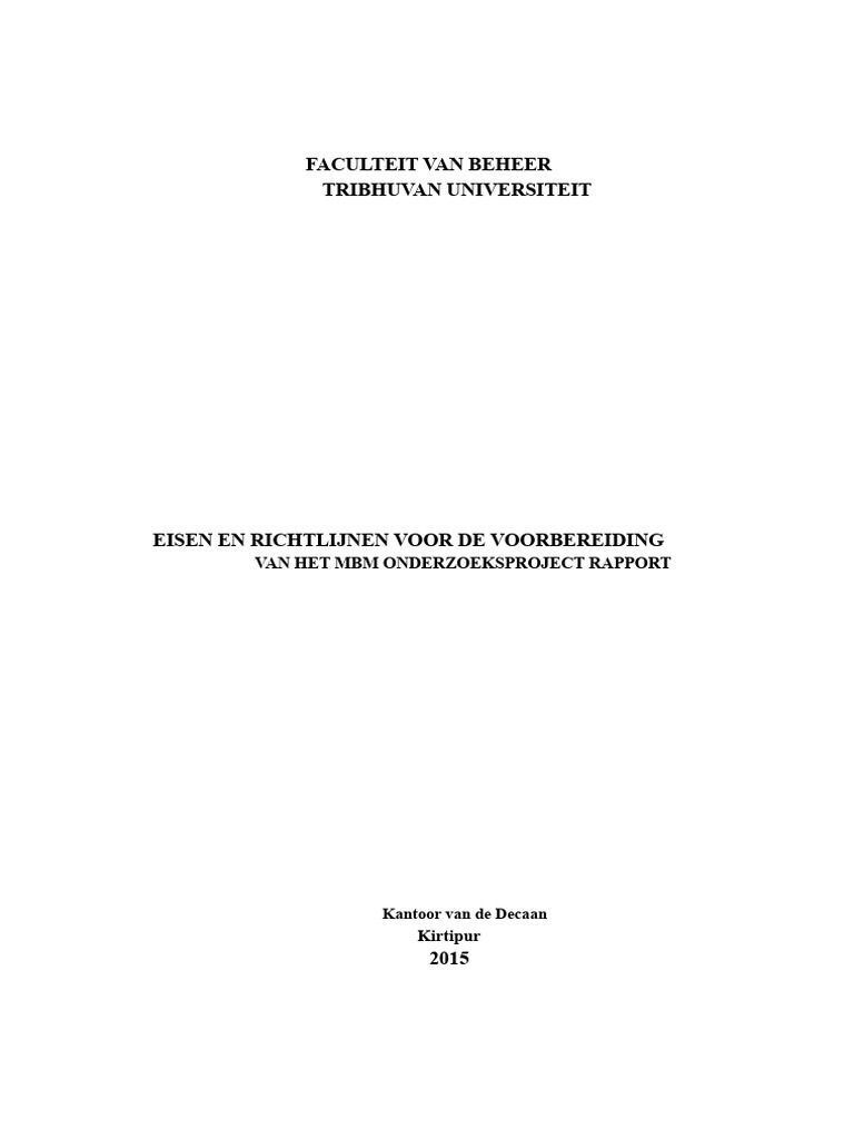 NIEUWE MBS & MBM Scriptie Indeling Door TU | PDF