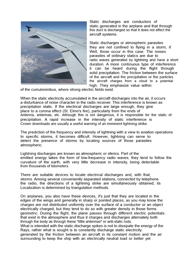 Static Dischargers For Aircraft | PDF | Lightning | Electrostatic Discharge