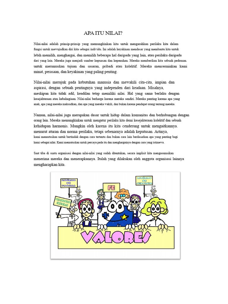 Memahami Jenis dan Pentingnya Nilai | PDF