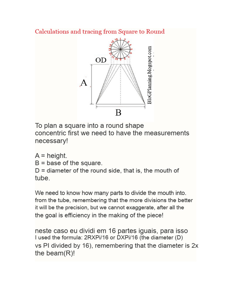 Square to Round Conversion Guide | PDF