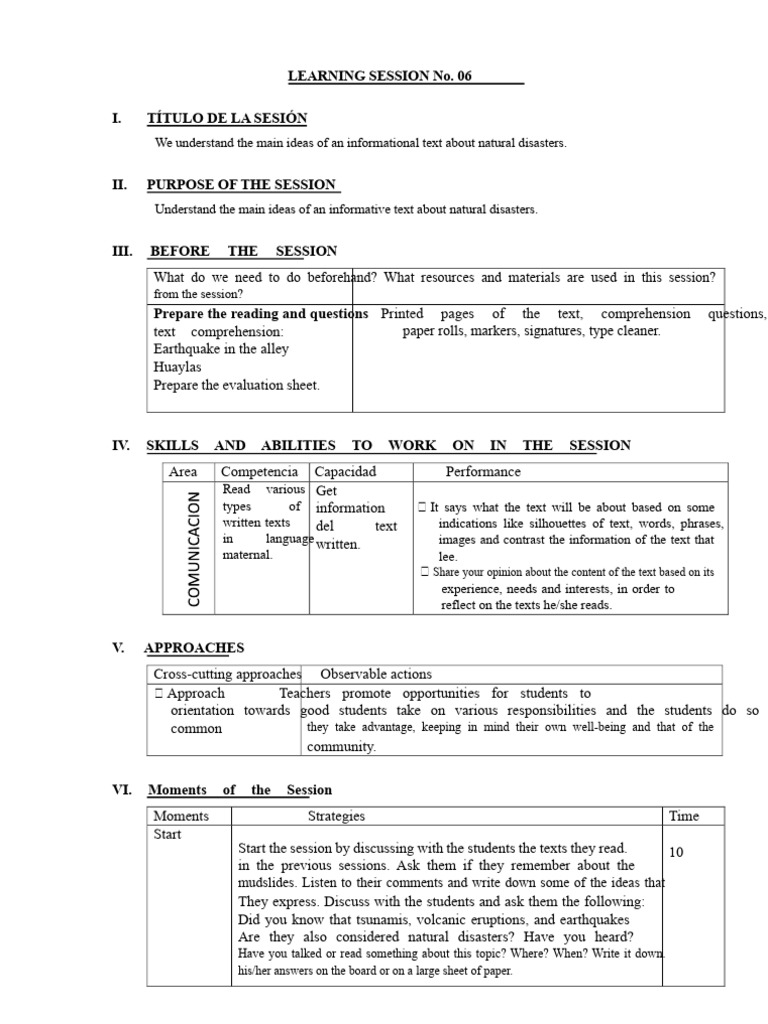 SESSION 6 Understanding The Main Ideas of An Informative Text About ...