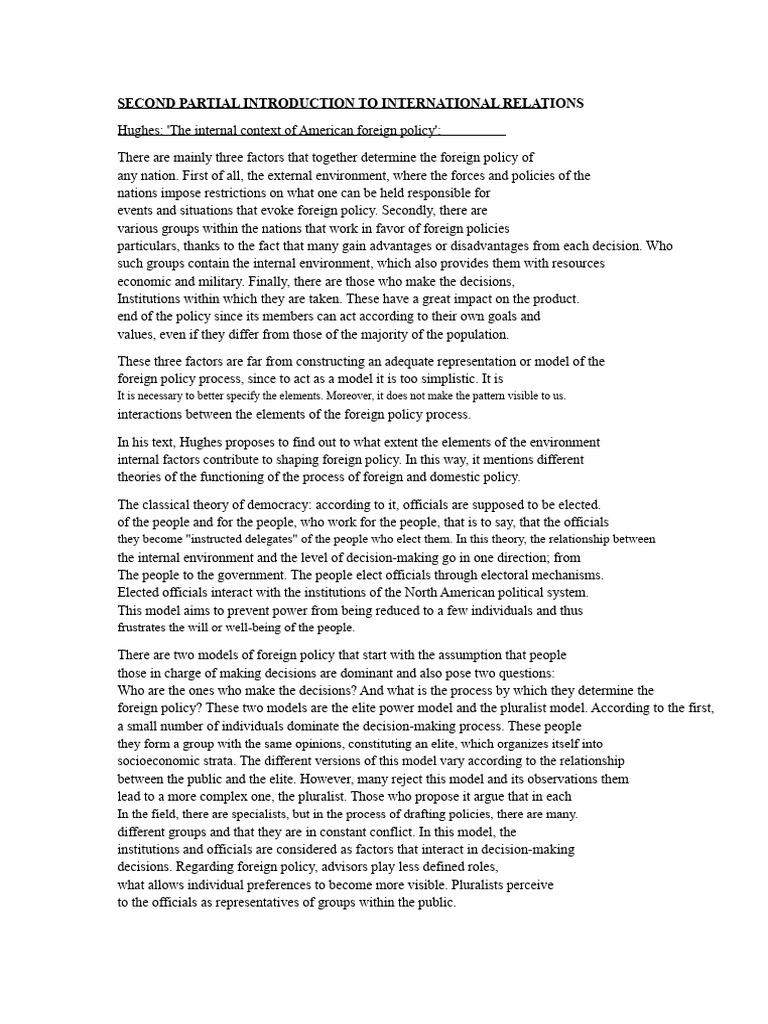 Factors Shaping American Foreign Policy | PDF | Rationality | Decision ...