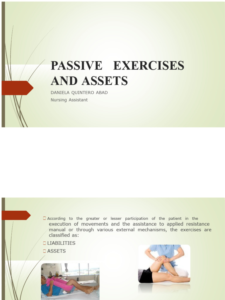 Passive and Active Exercise Techniques | PDF | Human Musculoskeletal ...