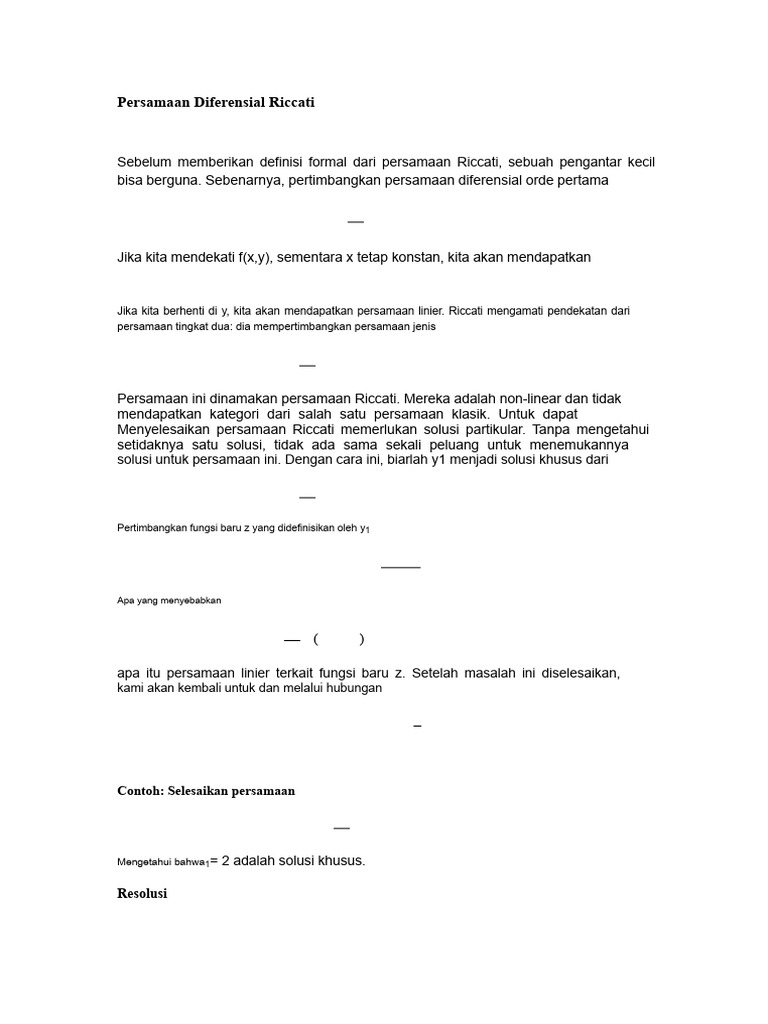 Persamaan Riccati | PDF