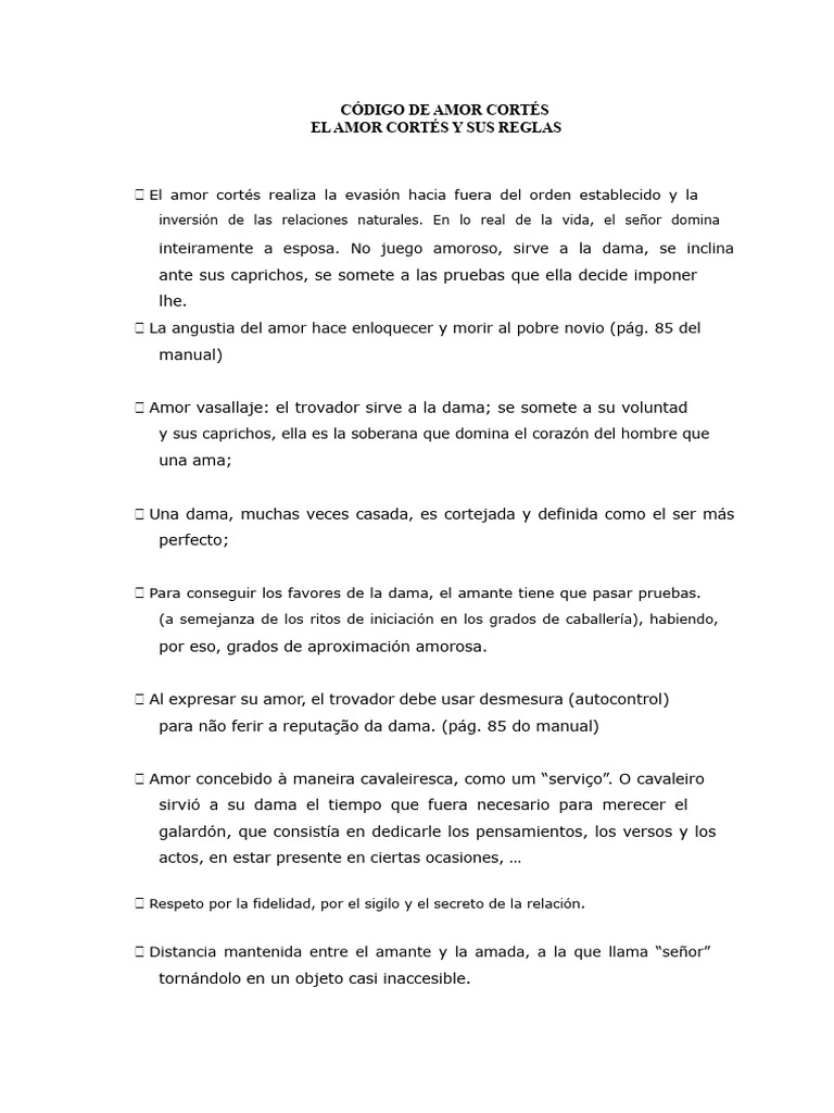 Código de Amor Cortés | PDF