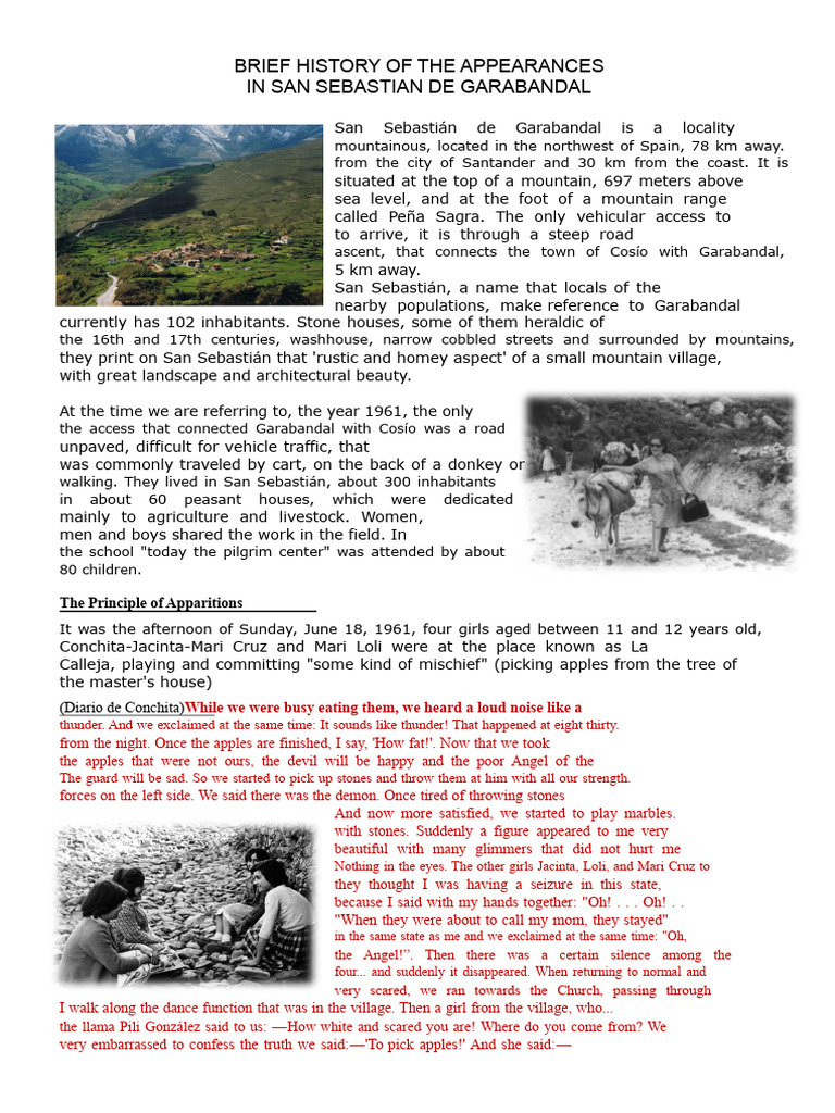 Garabandal Apparitions History | PDF | Religious Belief And Doctrine