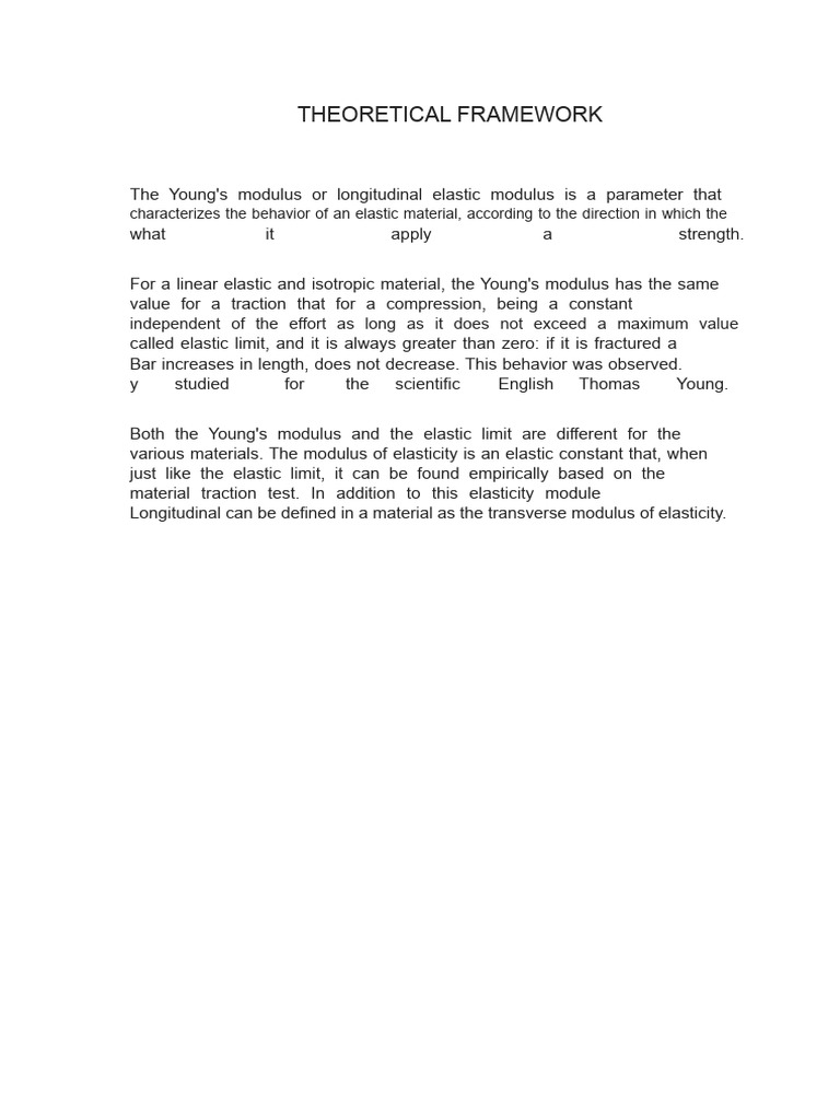 THEORETICAL FRAMEWORK Young's modulus | PDF