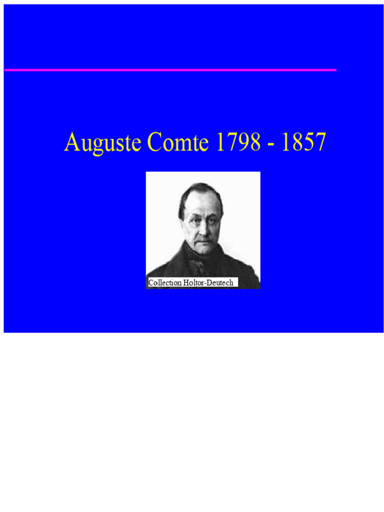 Sociologie et Positivisme d'Auguste Comte | PDF | Science | Métaphysique