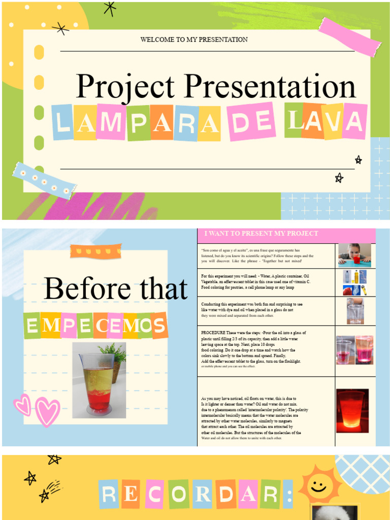 Presentation of Lava Lamp Project (1) | PDF | Water | Chemical Polarity