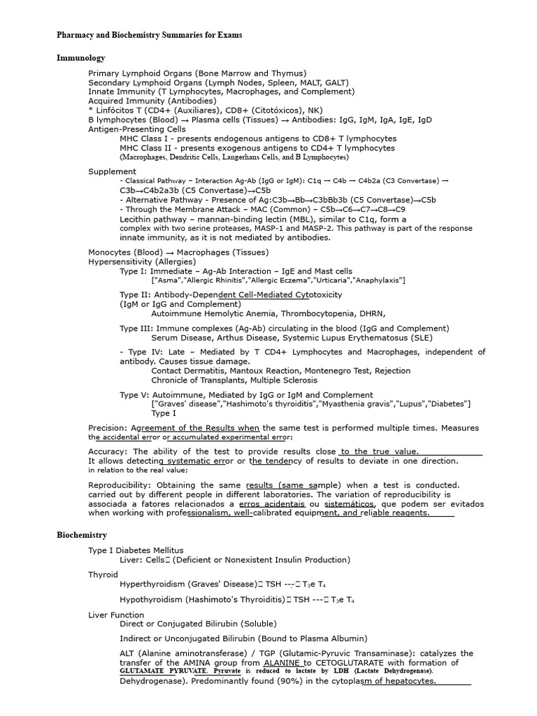 Pharmacy Biochemistry Exam Summaries | PDF | Coagulation | Drug Metabolism