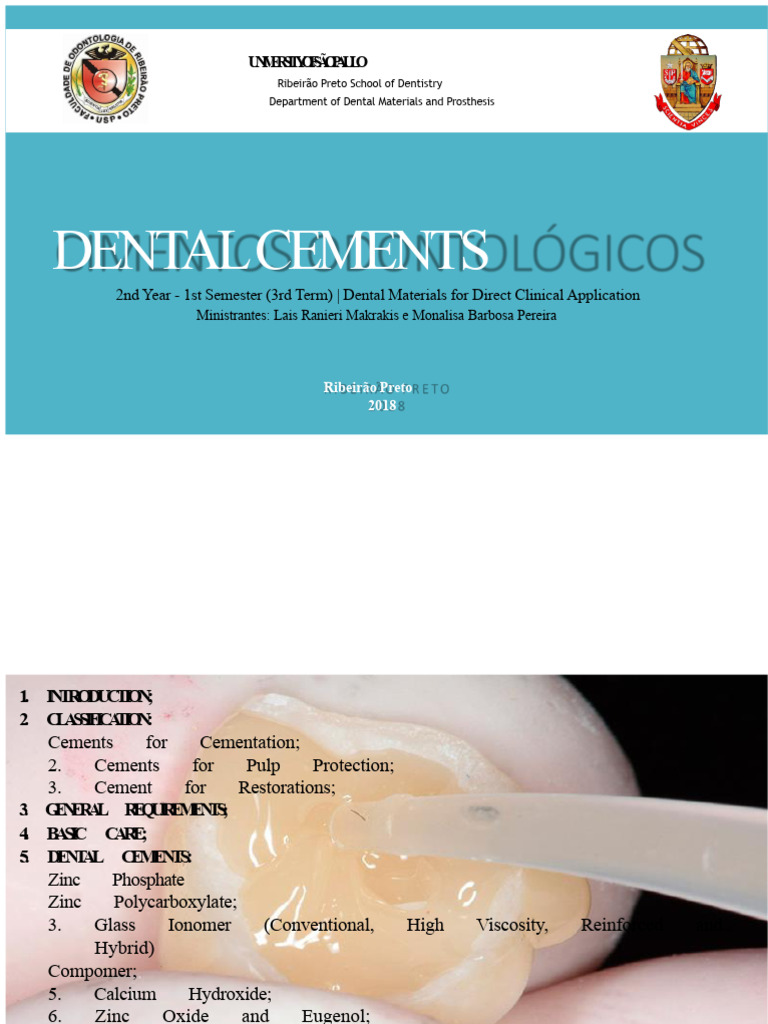 Overview of Dental Cements | PDF | Chemical Substances | Materials