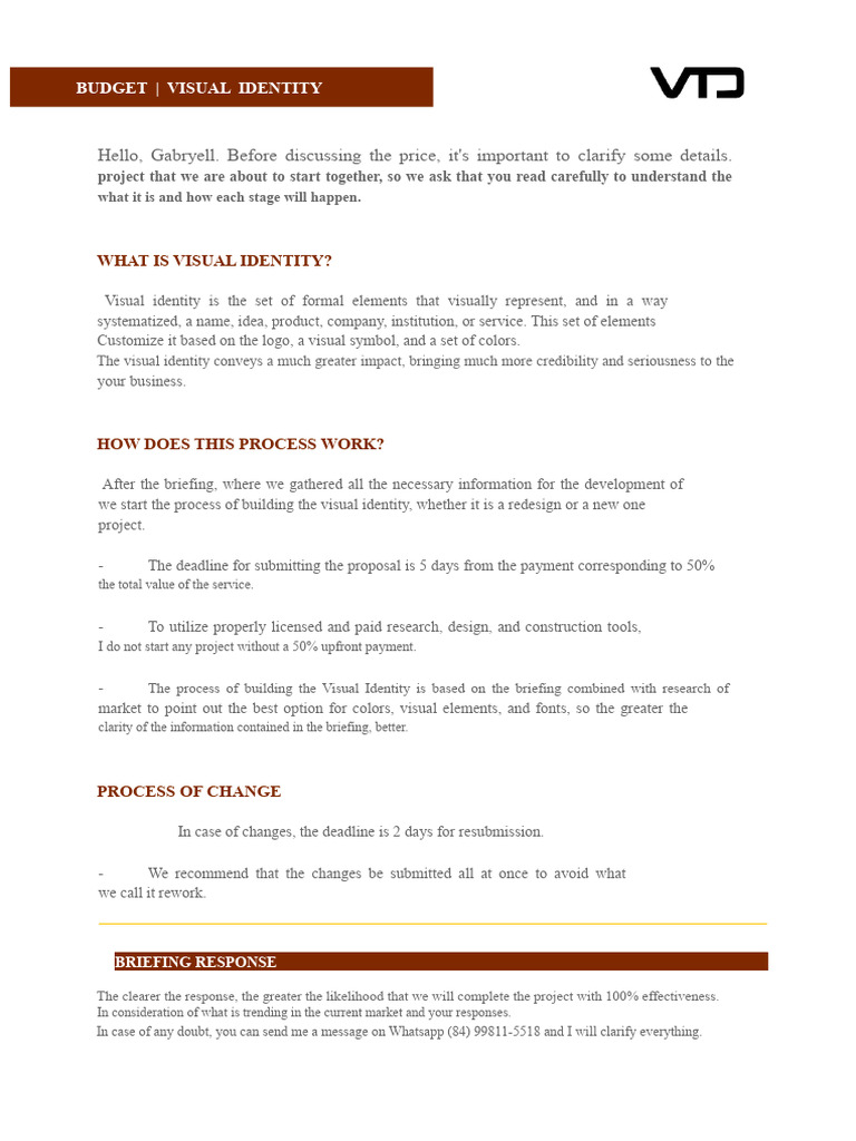 Budget Template - Visual Identity | PDF