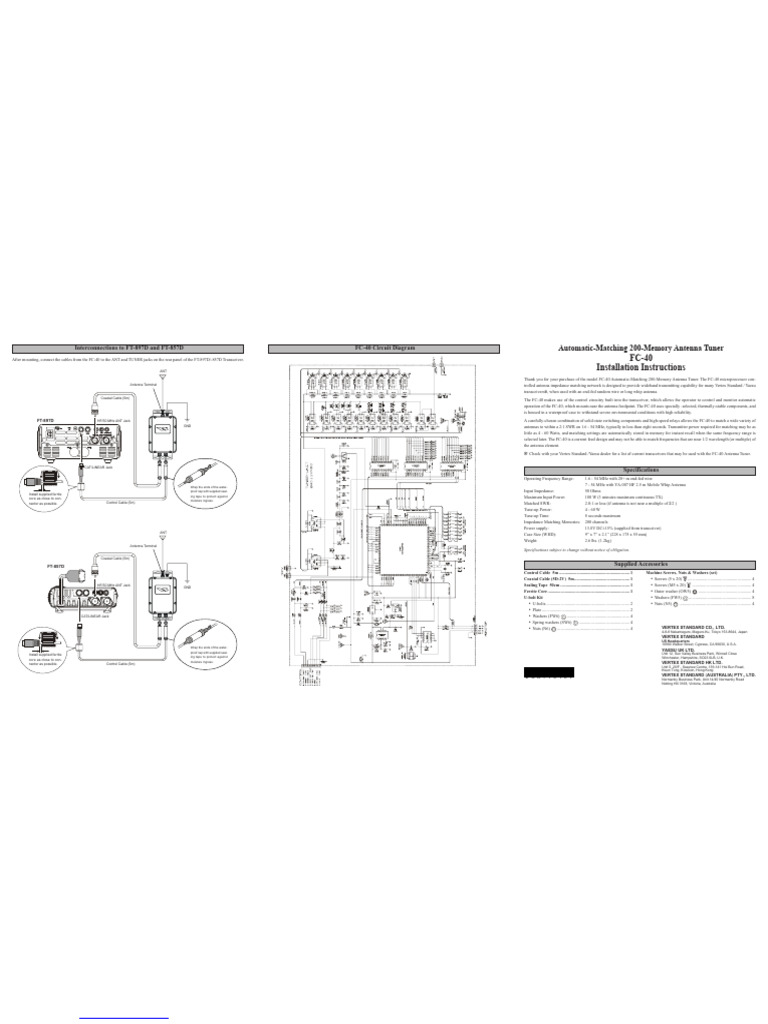 FC-40 Antenna Tuner Installation Guide | PDF | Antenna (Radio ...