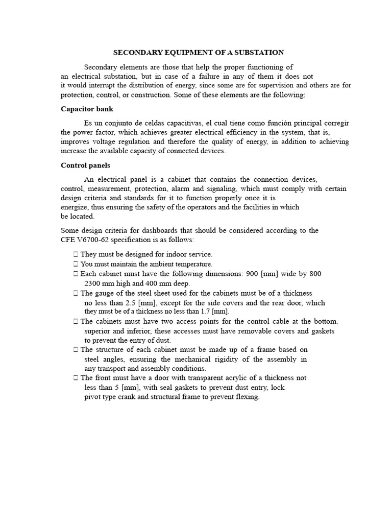 Substation Secondary Equipment Overview | PDF | Electricity ...