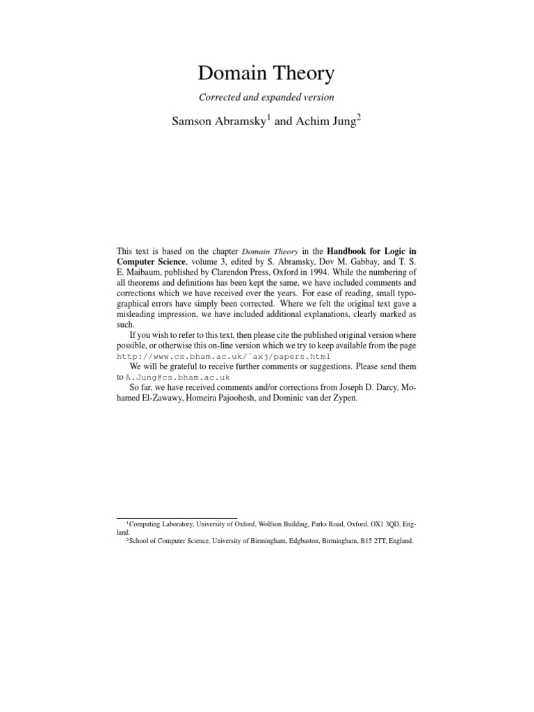 Domain Theory | PDF | Continuous Function | Logic