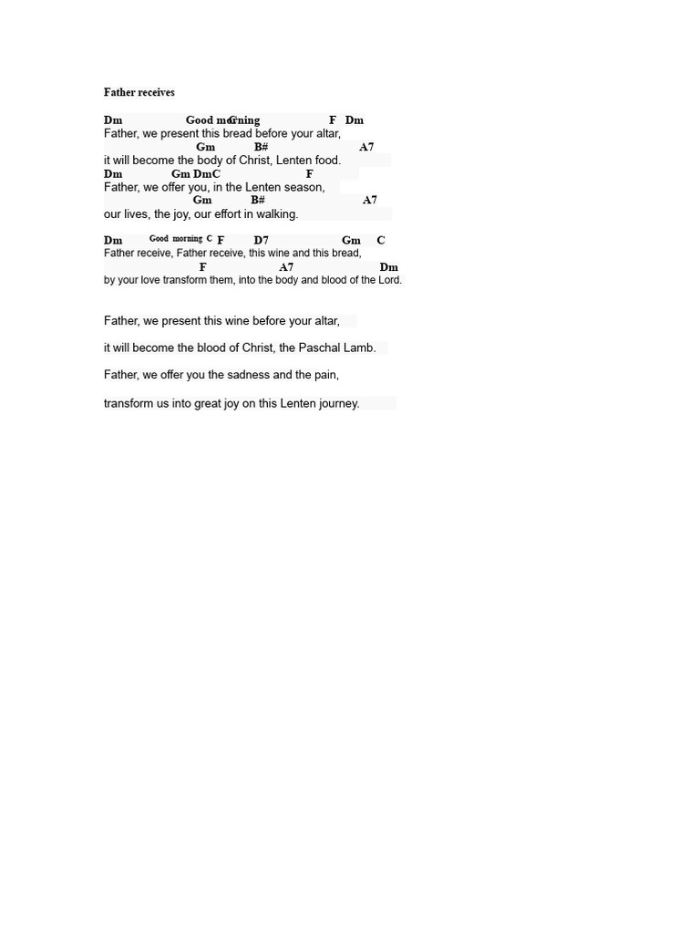Lenten Offering Prayer for Communion | PDF