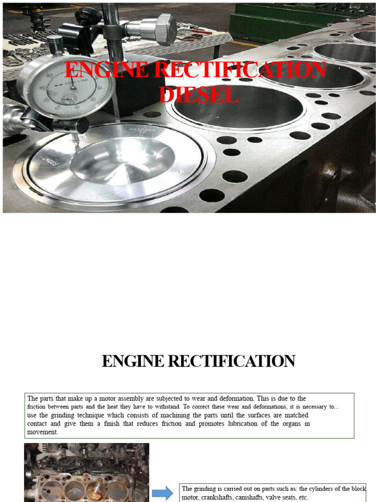 DIESEL ENGINE RECTIFICATION | PDF | Engines | Cylinder (Engine)