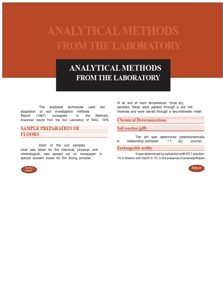 Analytical Methods of the Soil Laboratory | PDF | Soil | Porosity
