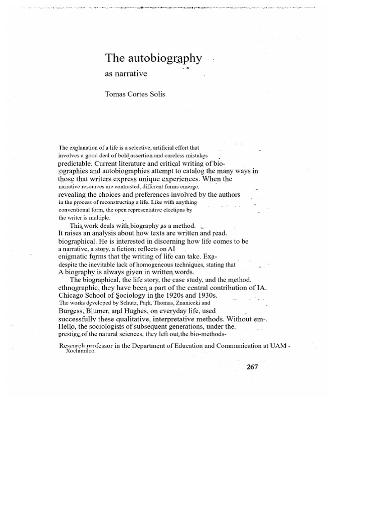 Art - Autobiography Narrative | PDF