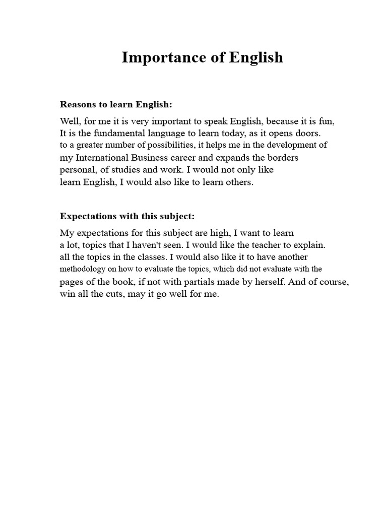 Importance of English.docx | PDF