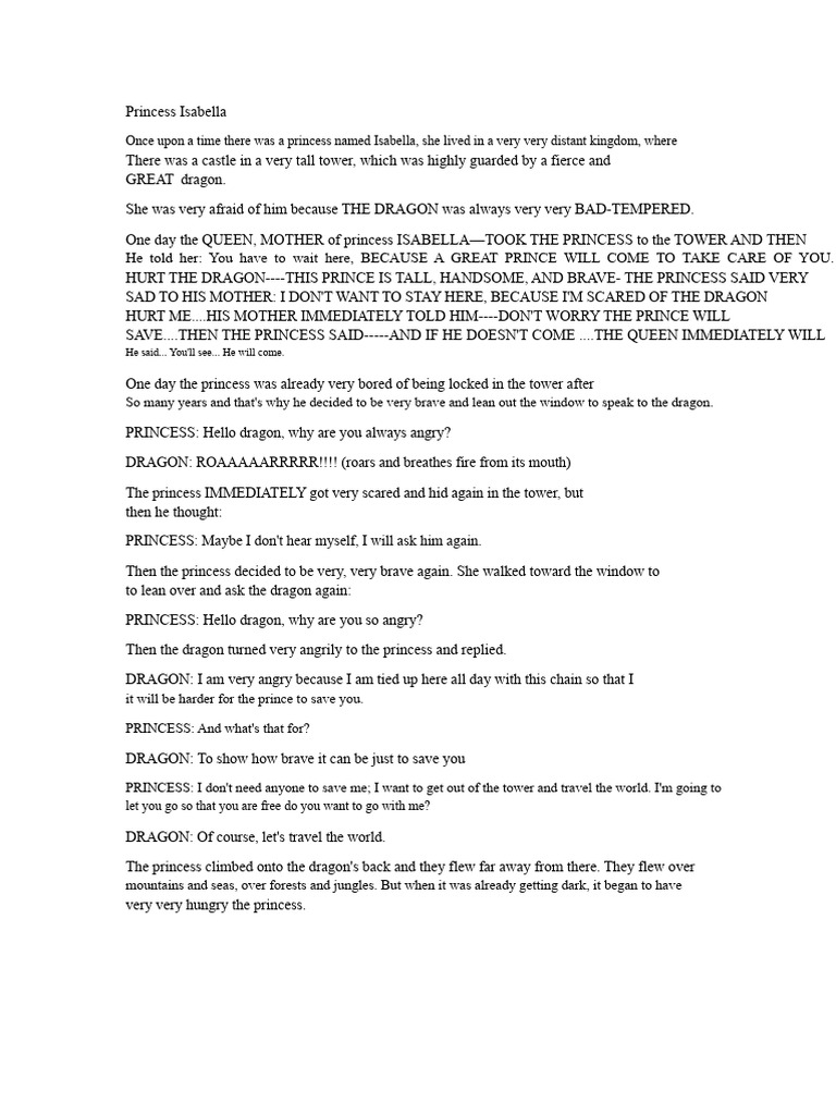 THE STORY OF PRINCESS ISABELLA.docx | PDF