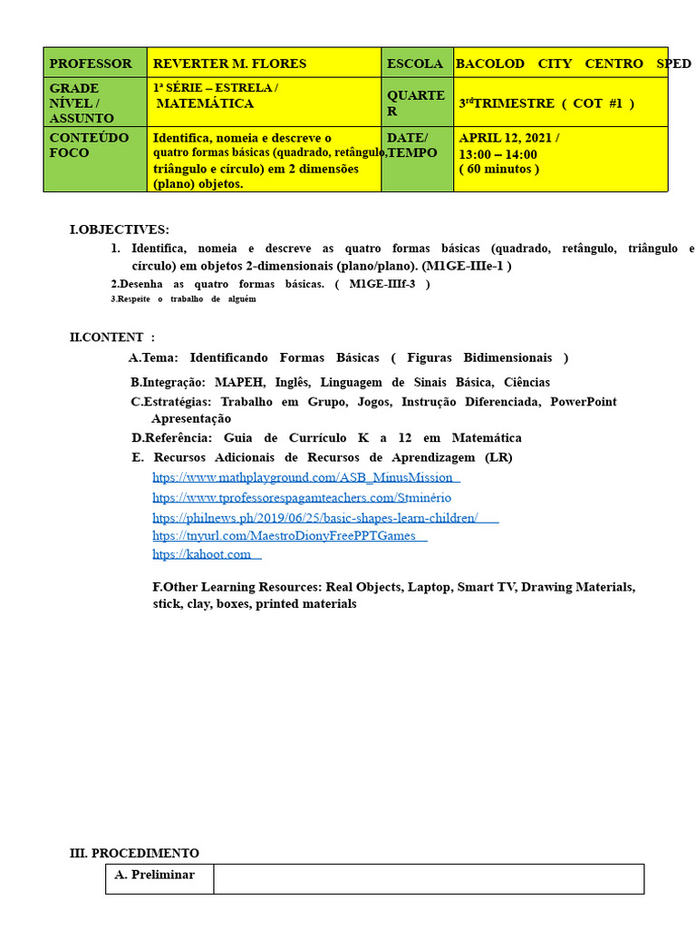 Identificação de Formas Básicas 2D | PDF