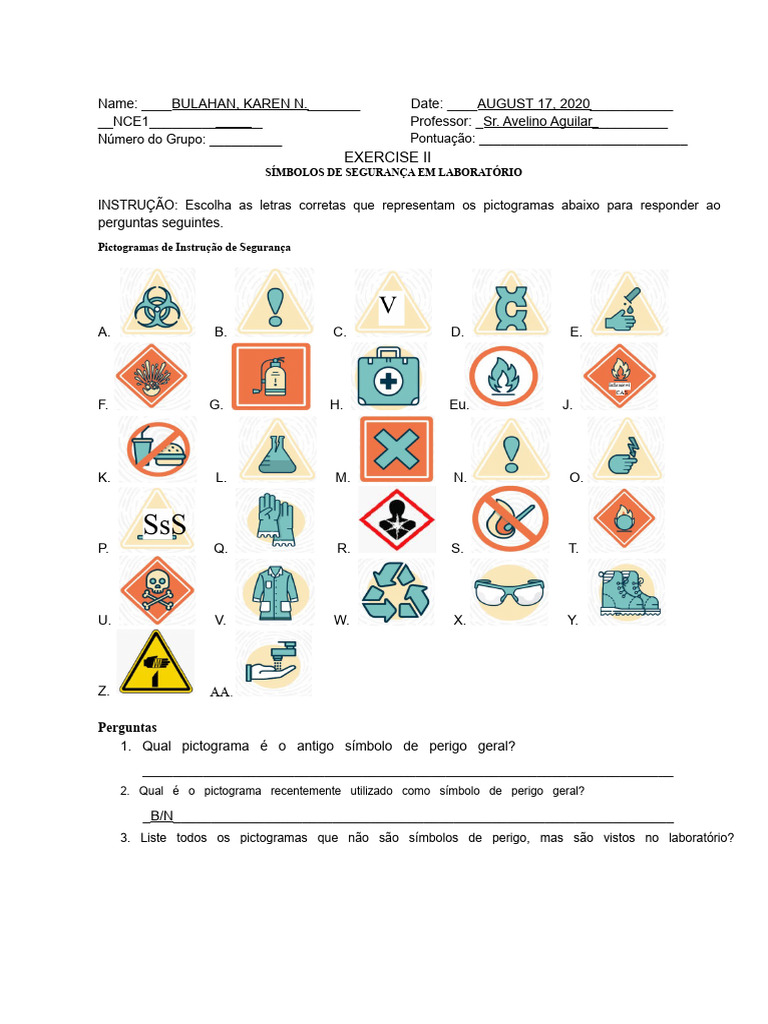 Símbolos de Segurança em Laboratório | PDF