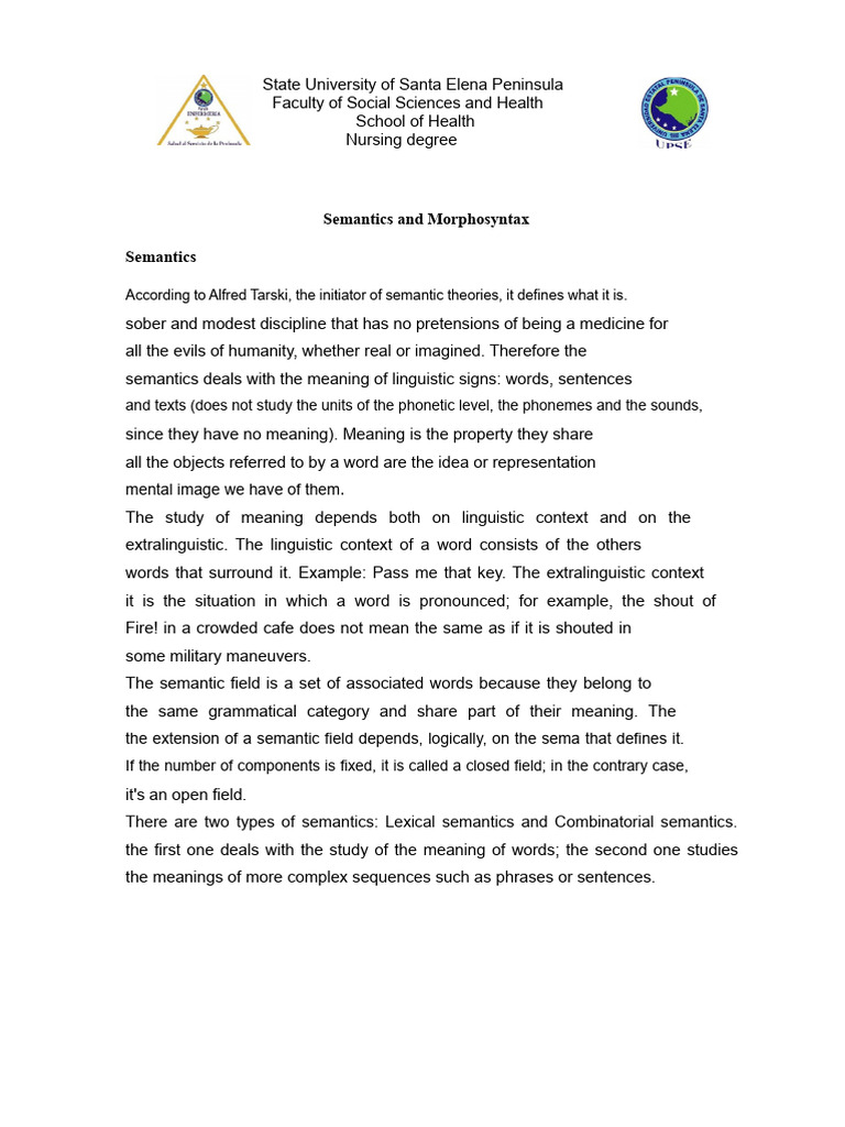 Semantic Conclusion and Morphosyntax | PDF | Semantics | Syntax