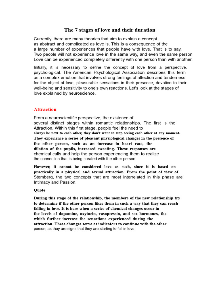 STAGES OF LOVE AND PHASES OF FALLING IN LOVE | PDF | Love | Romance (Love)