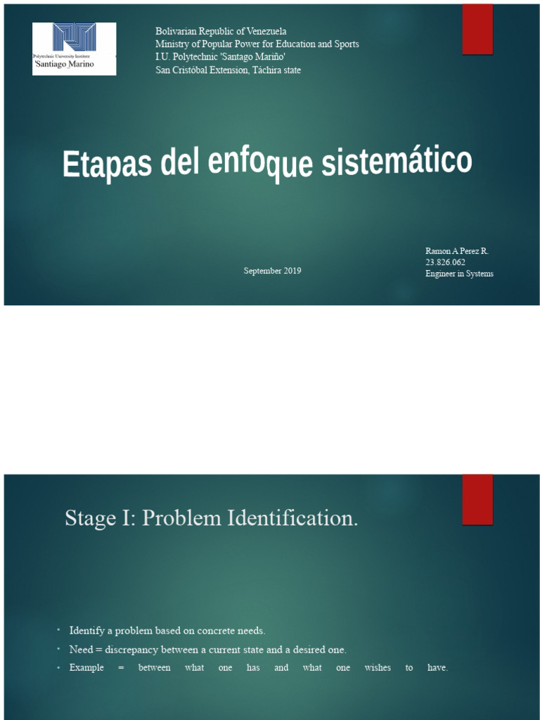 Stages of the Systematic Approach | PDF