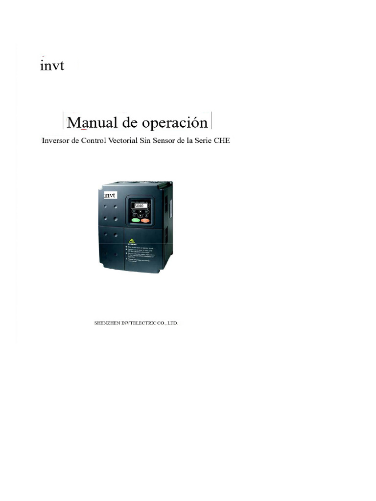 Inversor CHV100: Guía de Instalación y Uso | PDF | Corriente continua ...