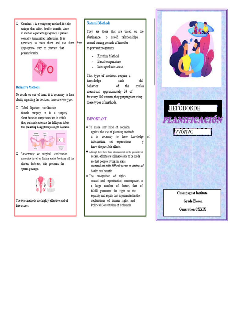 FAMILY PLANNING METHODS BROCHURE | PDF | Family Planning | Birth Control