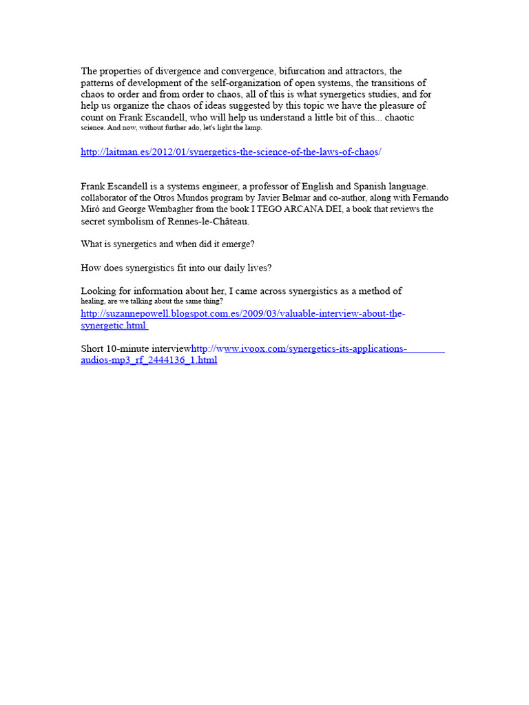 Understanding Synergetics and Chaos Theory | PDF