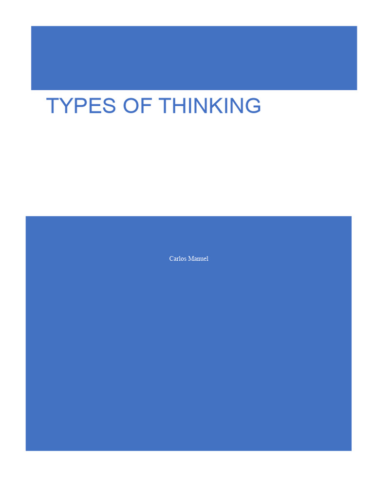 types of thoughts | PDF | Thought | Critical Thinking