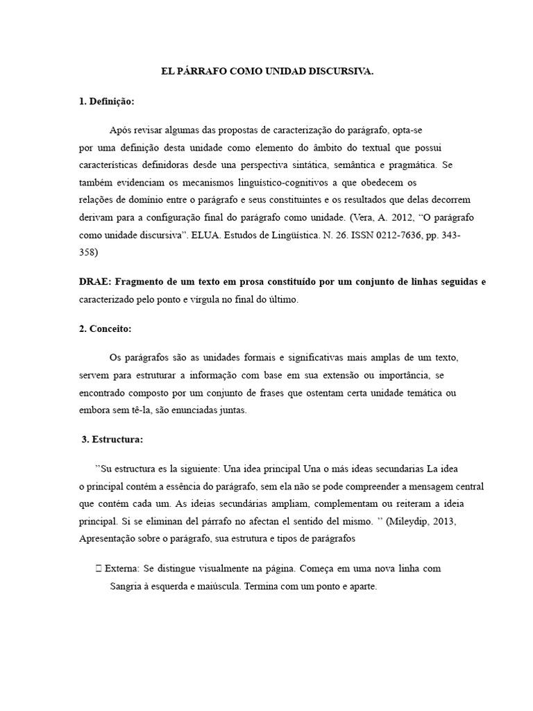 Estrutura e Tipos de Parágrafos | PDF | Parágrafo | Informação