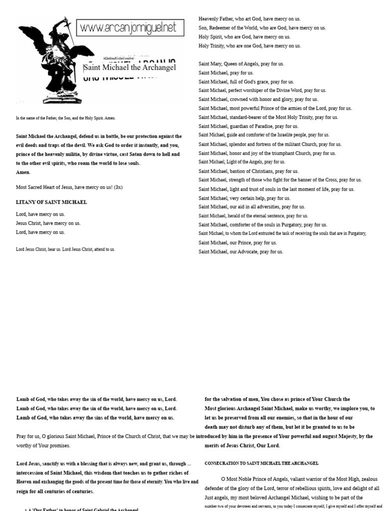 Print Lent of Saint Michael Archangel - Clevinho - Maia - Output PDF ...