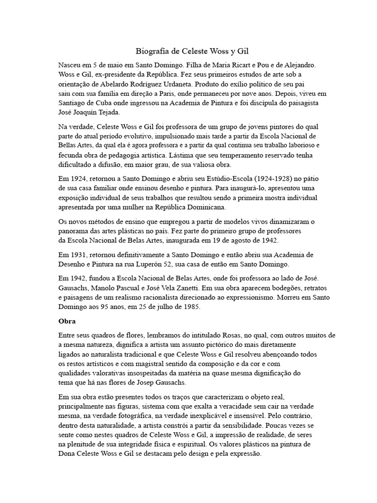 Biografia de Celeste Woss e Gil | PDF | Pinturas | Realismo (artes)