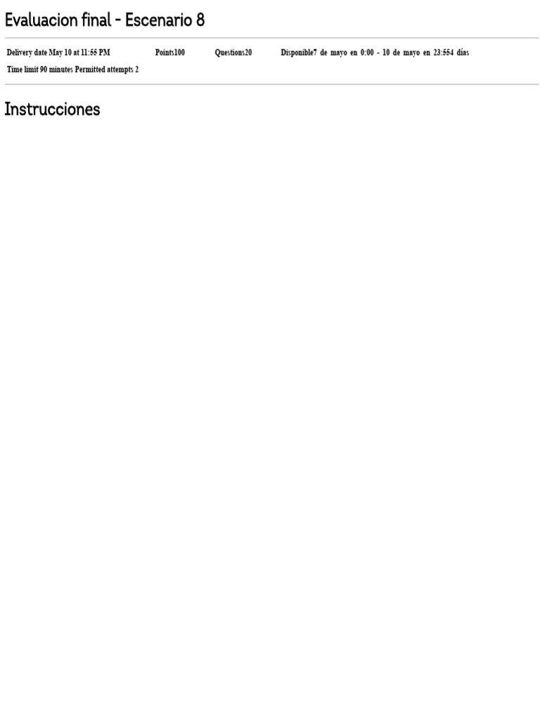 Final evaluation - Scenario 8_ FIRST THEORETICAL - PRACTICAL - VIRTUAL ...