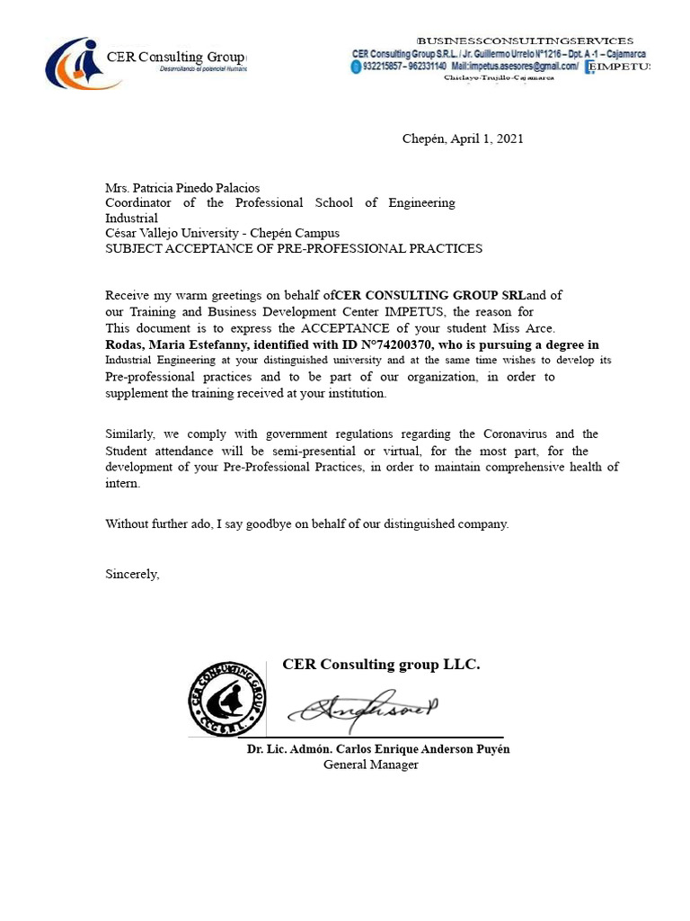 Acceptance of Pre-Professional Practices | PDF