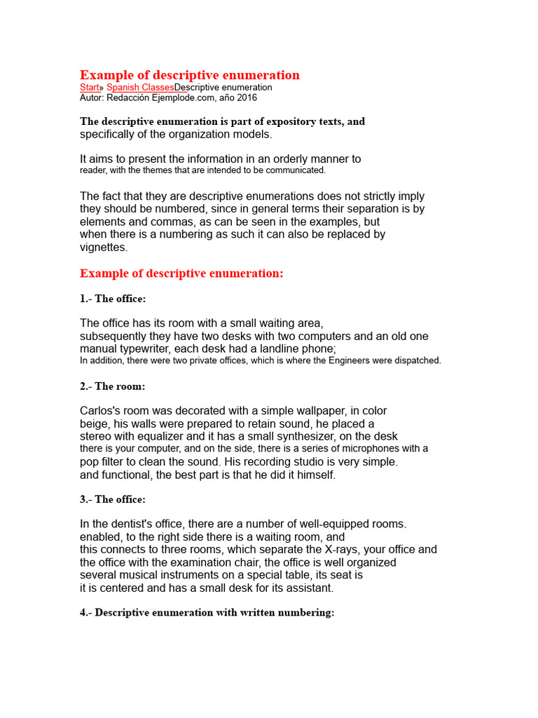 Descriptive enumeration | PDF