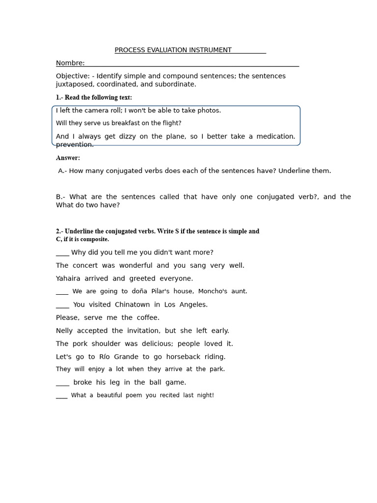 Sentence Structure Evaluation Guide | PDF | Language Mechanics ...