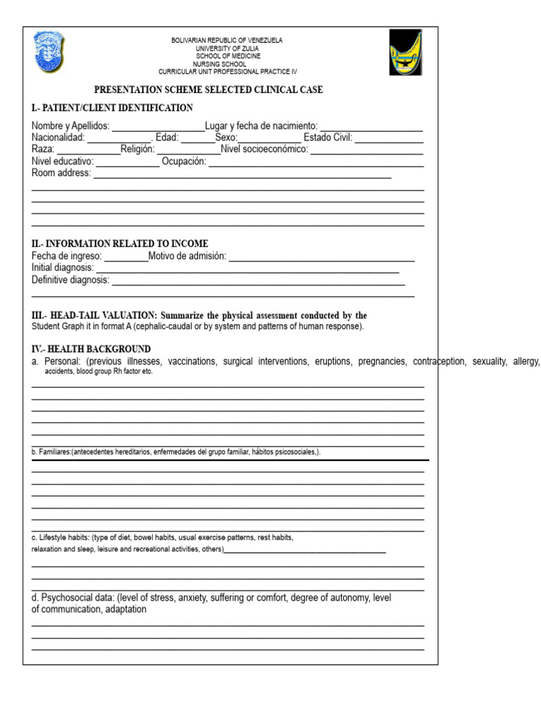 CLINICAL CASE FORMAT zully.docx | PDF | Health Care | Medicine