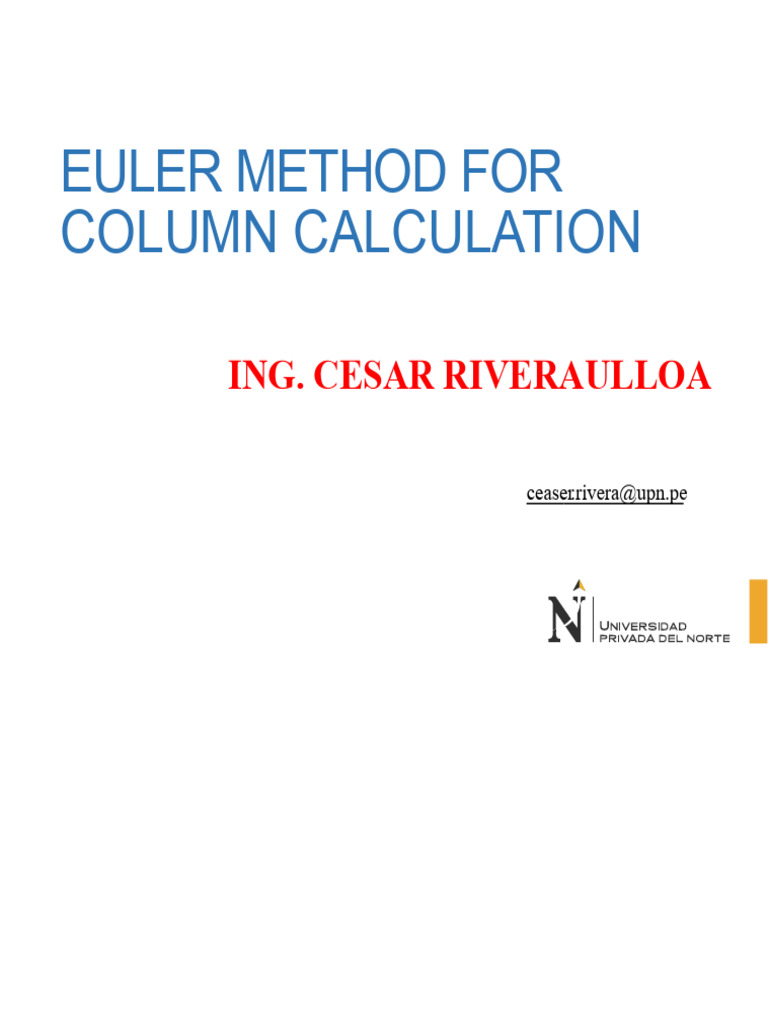 Column Calculation Class - Euler | PDF | Bending | Buckling