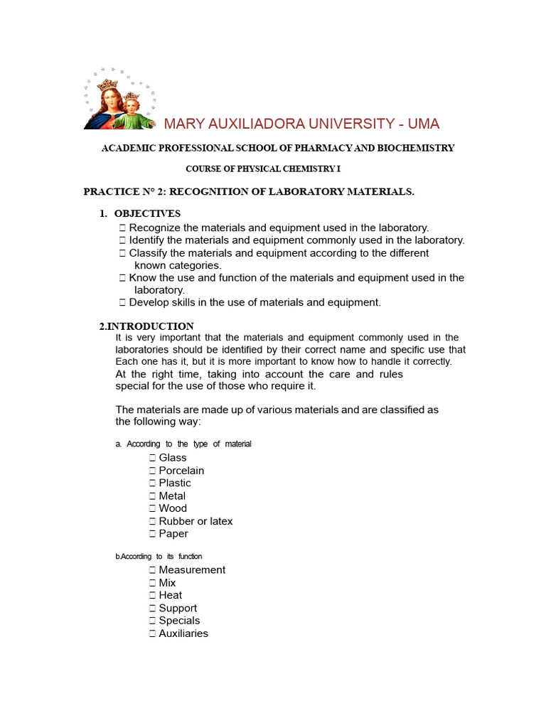 Laboratory 2 Recognition of Laboratory Materials | PDF | Filtration ...