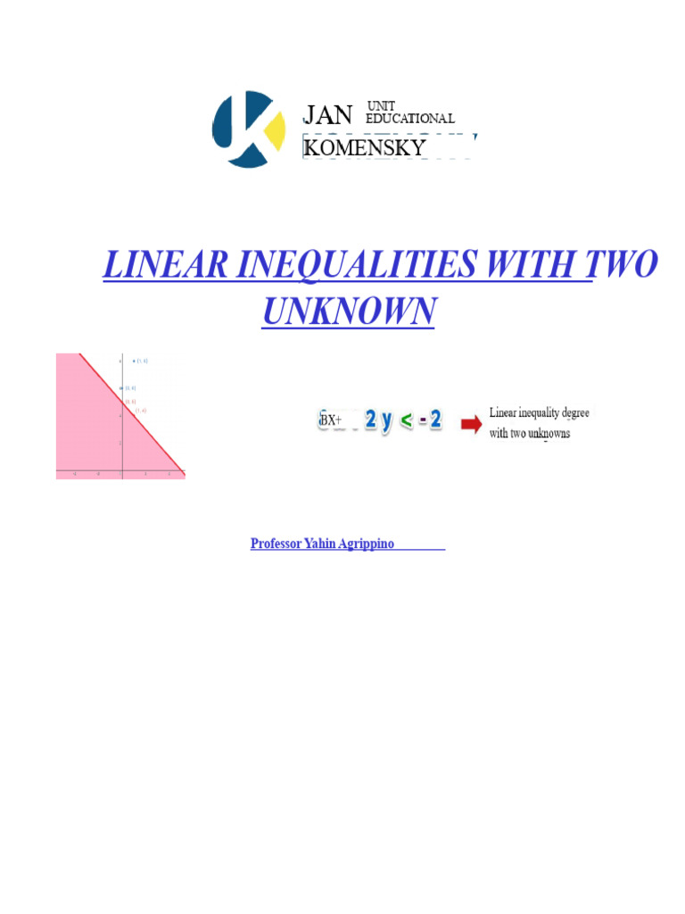 Linear Inequalities with Two Variables | PDF | Variable (Mathematics ...