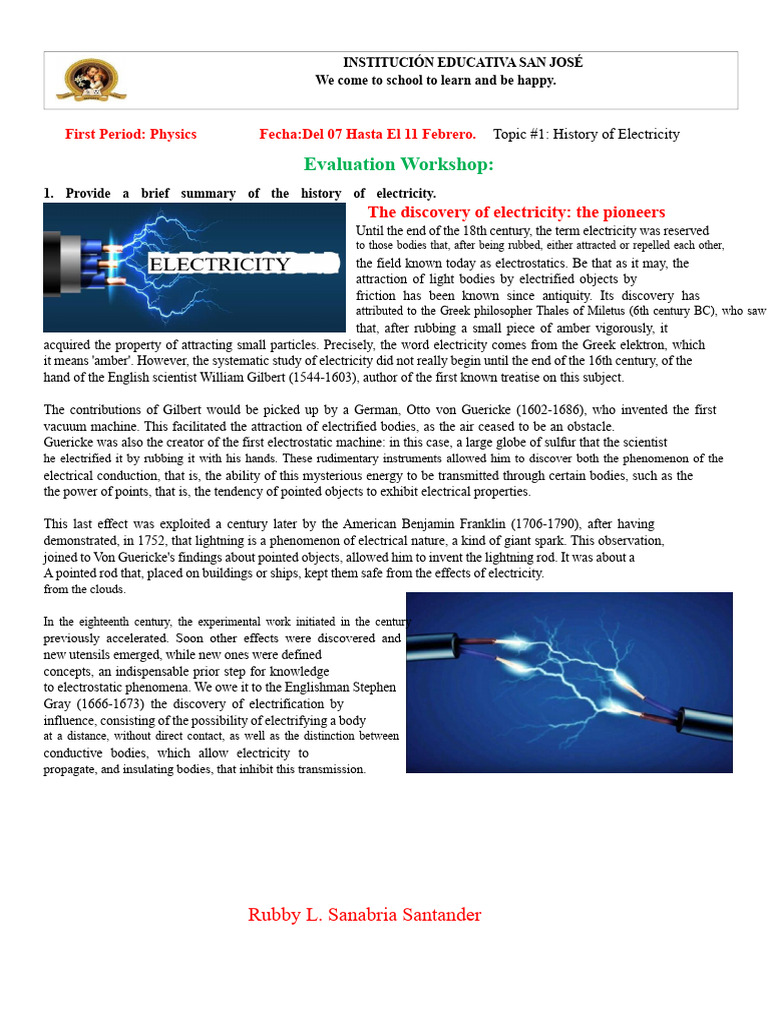 History and Basics of Electricity | PDF | Electricity | Electric Charge